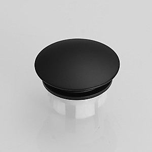 Homevacious Sink Basin Trim Overflow Cover Matte Black Brass Insert in Hole Round Caps