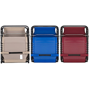 KingCamp Chaise Lounge Removable Pillow 3-Position Adjustable Chair Folding Patio Recliner for Camping Pool Beach Outdoor, Supports 300lbs, Blue, One Size