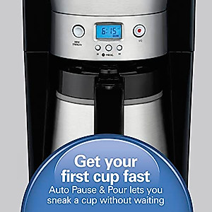 Hamilton Beach Programmable Coffee Maker with 10 Cup Thermal Carafe, 3 Brewing Options, Auto Shutoff & Pause and Pour, Stainless Steel (46899R)