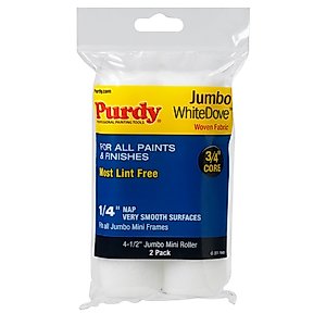4-1/2” x 1/4” Nap Purdy 140624010 White Dove Jumbo Mini-Roller Cover, Woven, 2-Pack
