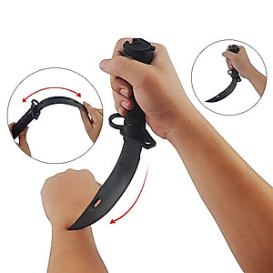 TIETHEKNOT Plastic Dagger Tactical Rubber Knife with Sheath Military Training Dagger Suitable for Soft Guns Firearms Martial Arts Pretend Cosplay Fun Game M9 Model Halloween