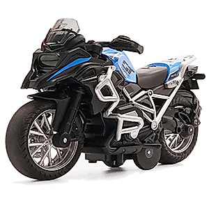 Gilumza Pull Back Motorcycle Toys with Music Lighting, Motorcycles Toy for Boys Kids Christmas Birthday Age 3 4 5 6 7 8 Year Old (Blue)