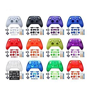 Front Faceplate Cover + Back Housing Shell Case with Full Buttons Tools for Xbox Series X S Controller Housing Shell Replacement (Pink)