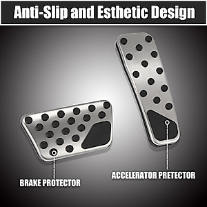 X AUTOHAUX Brake Pedal Pad Gas Accelerator Pedal Cover Set Replace for Dodge Challenger 2009-2018 Charger 2009-2019 for Chrysler 300 2009-2019
