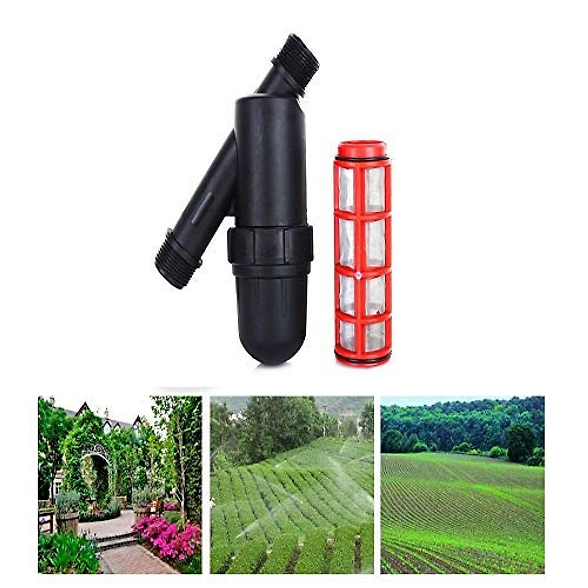 Estink Drip Irrigation Filter, 3/4" Y Water Filter Strainer Stainless Steel Inline 120 Mesh Screen Filter Gardening Drip Irrigation Filter for Garden Greenhouse Agricultural Drip Sprinkler Irrigation
