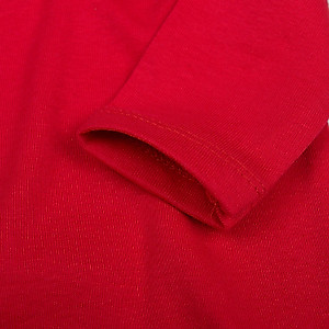 ROMPERINBOX Unisex Solid Baby Bodysuit 0-24 Months (12-18 months, Red long sleeve)