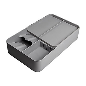 Silverware Drawer Organizer, Expandable Utensil Tray for Kitchen, BPA Free Flatware and Cutlery Holder, Adjustable Double Plastic Storage for Spoons