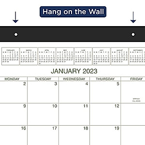 AT-A-GLANCE 2023 RY Two Color Monthly Desk Pad, Large, 21 3/4" x 17"