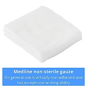 Medline Caring Non-Woven Non-Sterile Gauze Sponge, 4 x 4, 4-Ply (10 Packs of 200)