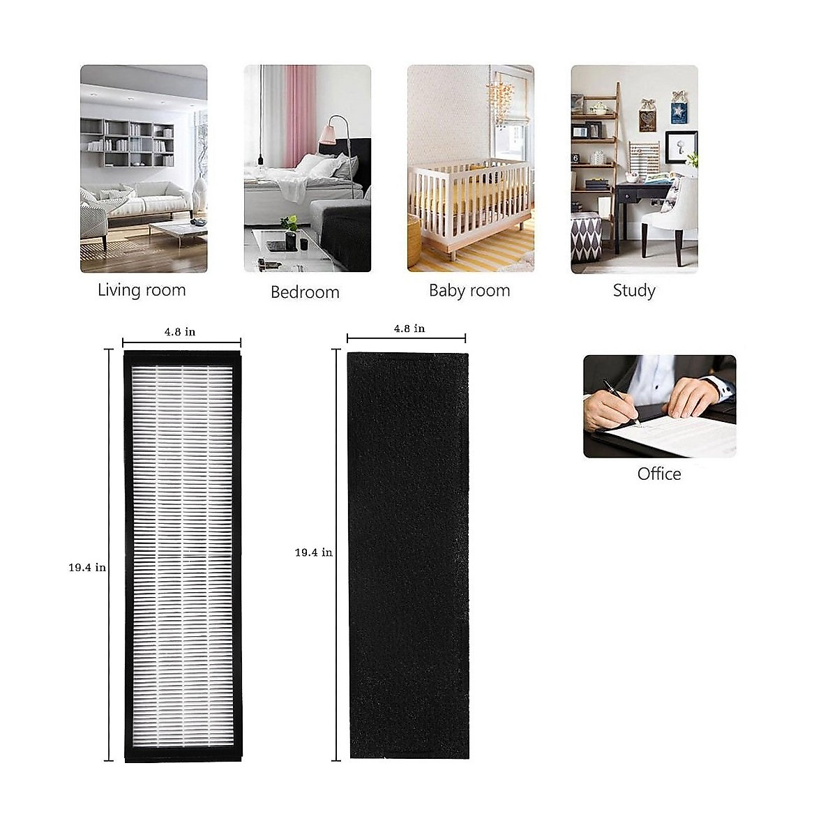 Hongfa Replacement for Guardian FLT5250PT Filter C, Filter Compatible with AC5000, AC5000E, AC5250PT, AC5350B, AC5350BCA, AC5350W, AC5300B, BXAP250, IAP-GG-125 Series Air Purifiers