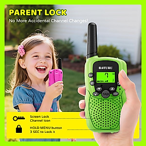 Walkie Talkies for Kids 3 Pack 3 Miles, 2 Way Radio Toys for Kids with Backlit LCD Flashlight, Christmas or Birthday Gifts for Girls and Boys Age 3-12 (Blue Pink Green)