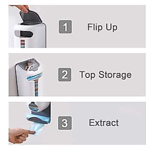 Obsoorth Wall Mounted Plastic Bag Holder Lightweight AdhesiveLarge Capacity Easy-Access Opening Grocery Bag Storage Dispenser for Kitchen Bathroom Office