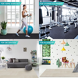 Yes4All Interlocking Floor Mats with Border – Foam Gym Floor Mats with EVA Interlocking Tiles (12 Square Feet – Walnut Wood Light – 12 Tiles)