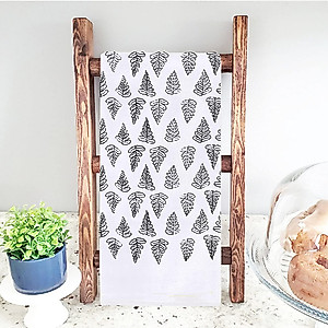 Fern Fronds Pattern Kitchen Dish Towel 18 x 28 Inch, Seasonal Spring Summer Botanical Tea Towels Dish Cloth for Cooking Baking Set of 2