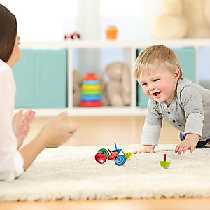 28 Pcs Wooden Spinning Top Spinning Toy Gyroscope Toy Fruit Wooden Spin Top Colorful Educational Toys Students School Kindergarten Fidget Spinner for Balance and Coordination Skills Party Games Gifts