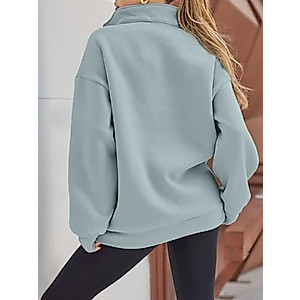Trendy Queen Womens Oversized Half Zip Pullover Long Sleeve Sweatshirts Quarter Zip Hoodies Sweaters Teen Girls Fall Y2K Clothes Lightgreen