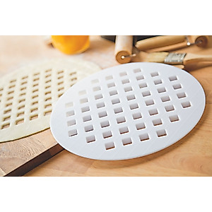 Fox Run Lattice Pie Top Cutter, Plastic, White 9.75 x 9.75 x 0.25 inches