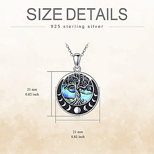 ONEFINITY Tree of Life Necklace 925 Sterling Silver Moon Phase Tree of Life Pendant Necklace for Women Family Tree Christmas Jewelry Gifts