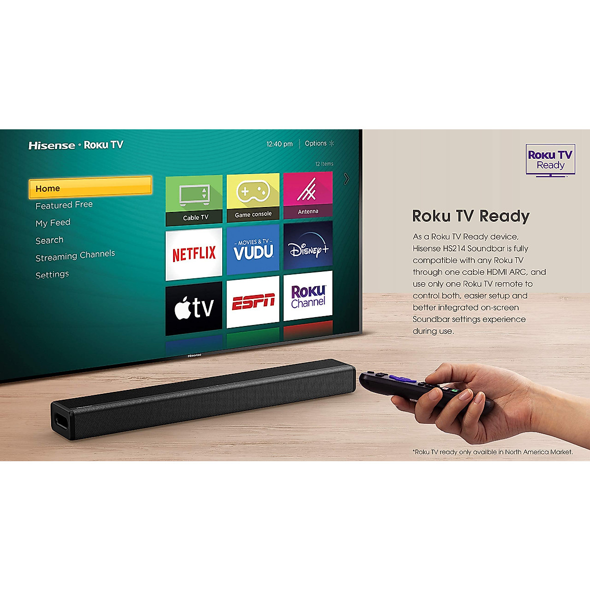 Hisense 2.1 Channel Sound Bar Home Theater System with Bluetooth (Model HS214) (Renewed)