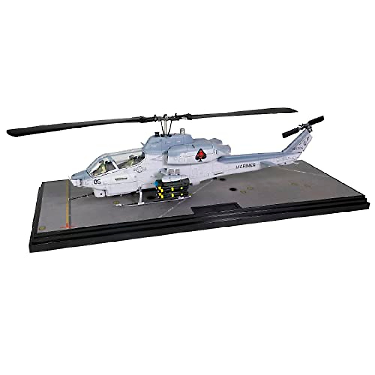 Forces of Valor Waltersons FOV-820004A-1 1:48 Scale Bell Textron Licensed AH-1W Cobra Helicopter with NTS Exhaust Army Super Diecast Military Collectible, US Navy Blue, One Size