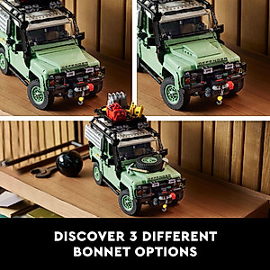 LEGO Icons Land Rover Classic Defender 90 10317 Model Car Building Set for Adults and Classic Car Lovers, This Immersive Project Based on an Off-Road Icon Makes a Great Graduation Gift for Him or Her