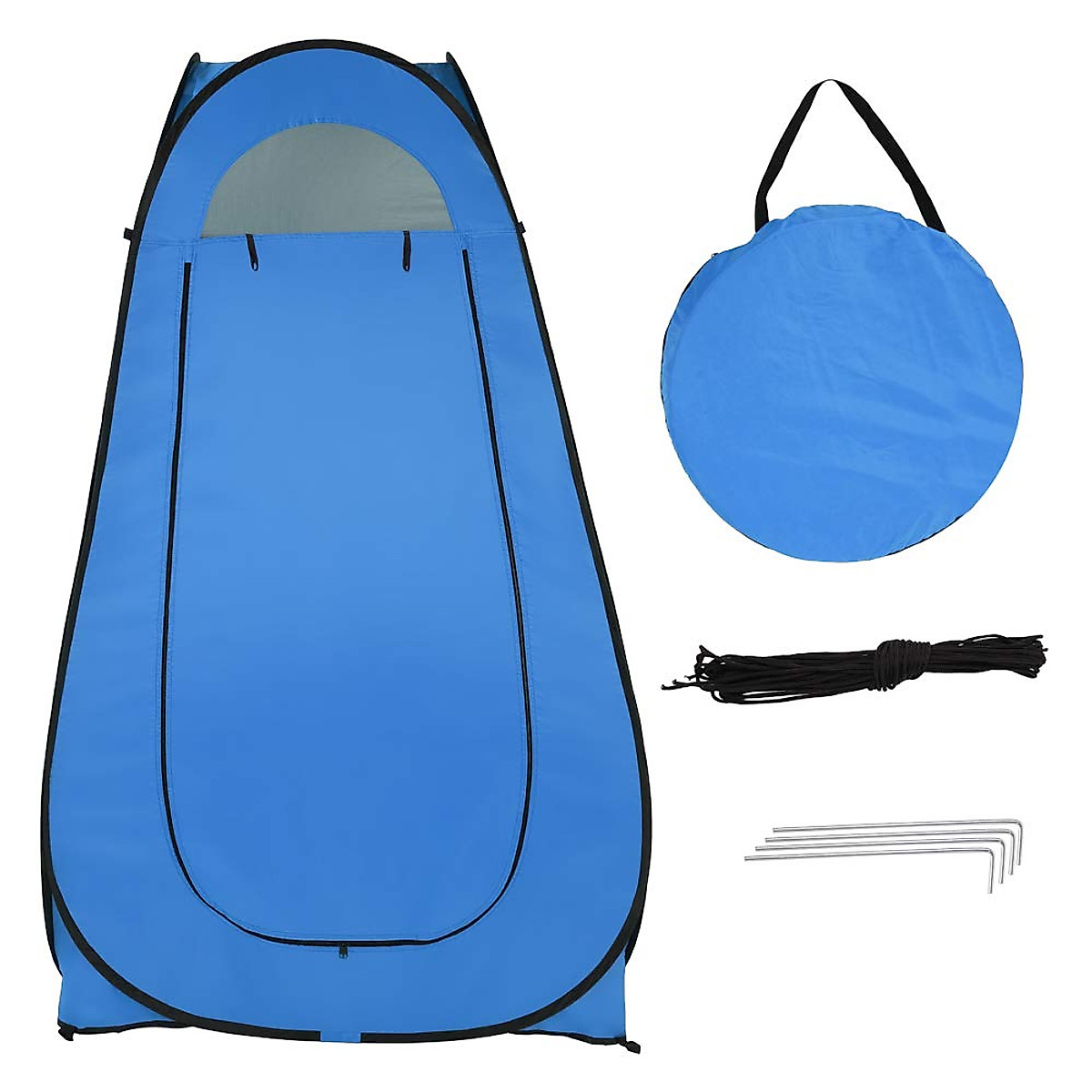Volowoo Pop Up Shower Changing Room Privacy Tent, Instant Portable Outdoor Shower Tent, Camp Toilet, Rain Shelter for Camping & Beach Lightweight & Sturdy, Easy Set Up, Foldable,with Carry Bag (Blue)