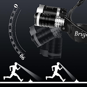 NREDXOON Led Headlamp Rechargeable,Headlamps for Adults with Power Display,Waterproof Head Lamps for Camping High Lumen