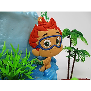 Bubble Guppies Birthday Cake Topper Set Featuring Gil and Friends with Underwater Decorative Accessories