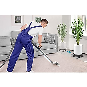 Yistao 2 Pack 12 Inch Plant Caddy with 4 Lockable Wheels, Heavy Duty Rolling Plant Dolly, Indoor/Outdoor Round Flower Pot Mover, Black