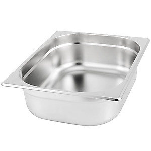 HEIHAK 4 Pack 1/2 Size x 4" Deep Steam Table Pan, Stainless Steel Steam Table Pan Hotel Pan for Hotel Family Events Personal Use