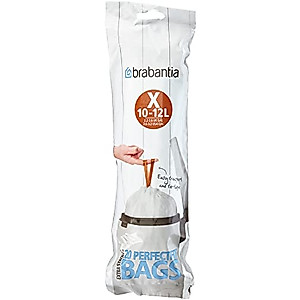 Brabantia Trash Can Liner Code X, 3.2 gallon, White