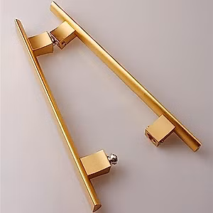 BOHHO Barn Door Pull Handle, Gold Stainless Steel Modern Entry Door Handle, 16in/20in Shower Glass Sliding Barn Door Interior Exterior Door Pull Push Brushed Nickel Satin Finish (Size : 40cm/15.7in)