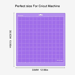 REALIKE StrongGrip Cutting Mat for Cricut Maker 3/Maker/Explore 3/Air 2/Air/One, 2 Pack 12x12 Inch Purple Strong Grip Adhesive Sticky Non-Slip Cut Mat Replacement Accessories for Cricu