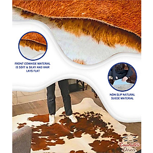 Cowhides Direct Genuine Cowhide Rug - Black & White Rug for Living Room, Bedroom & More - Authentic Cow Rug (6’x7’ Black & White)