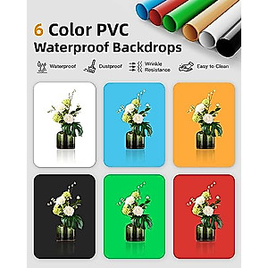 Glendan Light Box Photography, 24" x 20" Professional Photo Studio Light Box, Large Photo Box with 336 High Color Rendering Index LED Lights & 6 Color PVC Backdrops for Product Photography