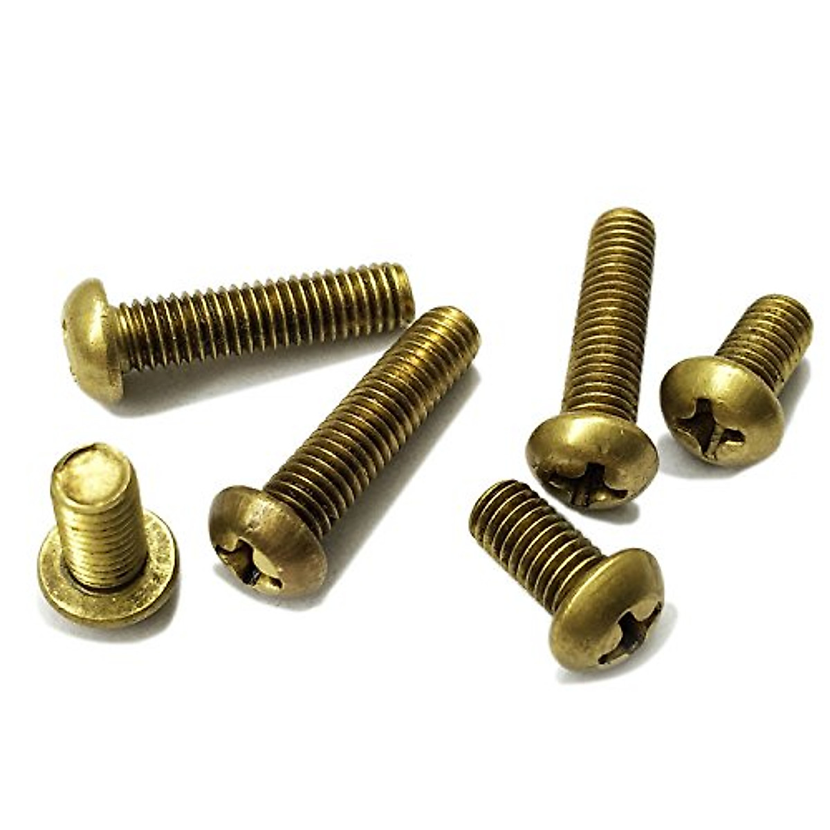 M2 x 4mm Phillips Pan Head Machine Screws,Brass,Metric,Full Thread,Right Hand,Pk 100