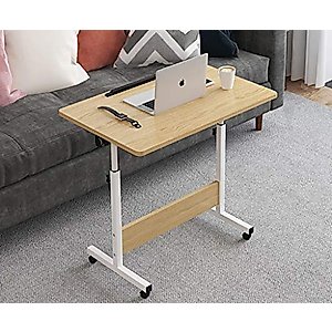 Multifunctional Desk Movable Computer Laptop Desk Study Writing Desk Adjustable with Keyboard Tray for Home Office (Color : Beige)