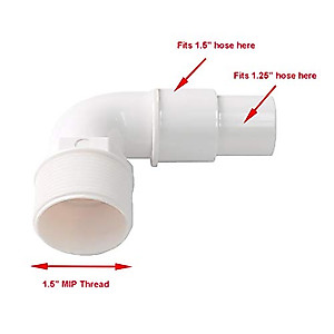 ATIE 1.5" 90 Degree Elbow Pool Hose Adapter Fitting SPX1105Z3 Replacement for Above-Ground Pool Pump, Filter, Skimmer, Compatible with Hayward SPX1105Z3, SPX1105Z4, SPX1091Z7 Adapters (2 Pack)