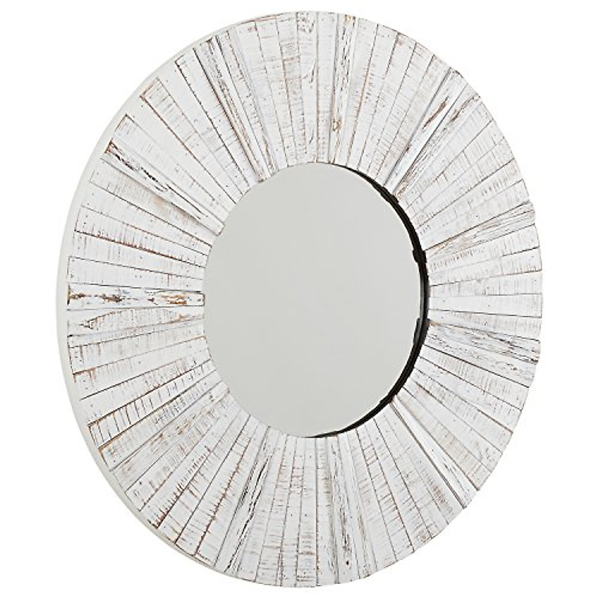 Amazon Brand – Stone & Beam Driftwood Mirror, 36" H, Distressed White