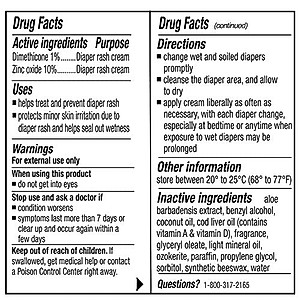 A+D Diaper Rash Cream, Zinc Oxide Cream, 4 oz (113 g)