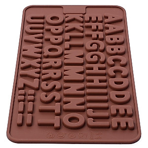 2PK A to Z Letters +Happy Birthday/Numbers/Symbols Mold Chocolate Fondant Decorating Silicone Tray