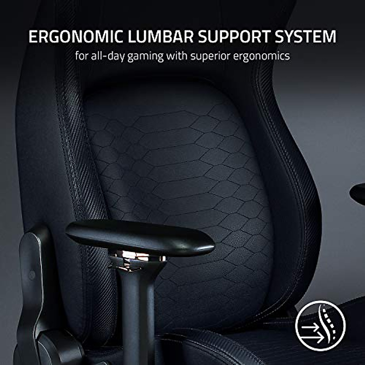 Razer Iskur Gaming Chair: Ergonomic Lumbar Support System - Multi-Layered Synthetic Leather Foam Cushions - Engineered to Carry - Memory Foam Head Cushion - Blac