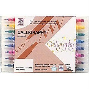 Kuretake Zig Memory System Blending Calligraphy Set - 2mm & 5mm, Set of 8, Dual Tip