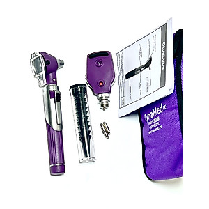 Cynamed Otoscope - Ear Scope with Light, Ear Infection Detector, Both Adult and Pediatric Disposable Specula Tips (Purple)