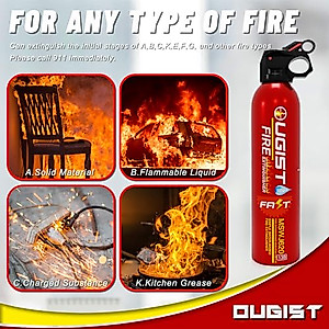 Ougist 6 Pcs Fire Extinguisher with Mount - 4 in-1 Fire Extinguishers for The House, Portable Car Fire Extinguisher, Water-Based Fire Extinguishers(620ml)