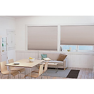 Redi Shade No Tools Easy Lift Trim-at-Home Cordless Pleated Light Blocking Fabric Shade Natural, 36 in x 64 in, (Fits windows 19 in - 36 in)