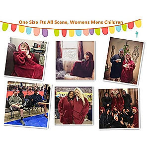 Cmtpuy Sweatshirt Blanket,Oversized Sherpa Hoodie,Fleece Blanket,Sherpa Pullover for Womens,Mens,Children,Wearable Blanket (Light Blue)