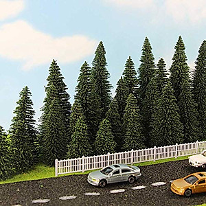 S0804 40pcs Dark Green Pine Model Cedar Trees 2.05-4.96 inch (52-126 mm) for Model Railroad Scenery Landscape Layout HO OO Scale New