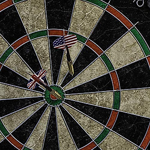 DMI Sports Paris Bristle Dartboard Cabinet Sets - Includes LED Lighting or Electronic Scoring Option, Rustic Grey (D4400W)