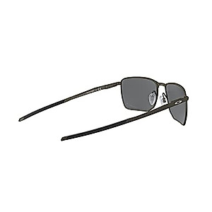 Oakley Men's OO4142 Ejector Rectangular Sunglasses, Carbon/Prizm Black Polarized, 58 mm